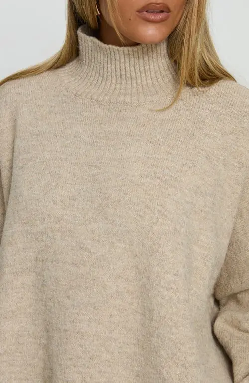 Princess Polly Patrizia Oversized Turtleneck Sweater - Beige