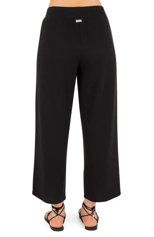 Hurley Positano Rib Ankle Wide Leg Pants - Black