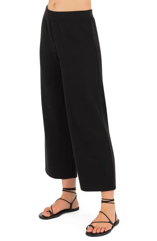 Hurley Positano Rib Ankle Wide Leg Pants - Black