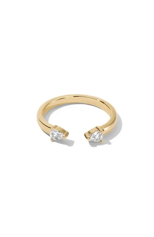 MIRANDA FRYE Lyra Cubic Zirconia Open Ring - Gold