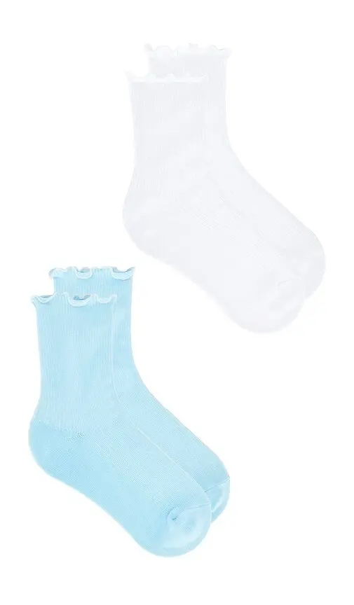 WELLBEING + BEINGWELL Ruffle Trim Crew Socks 2 Pack