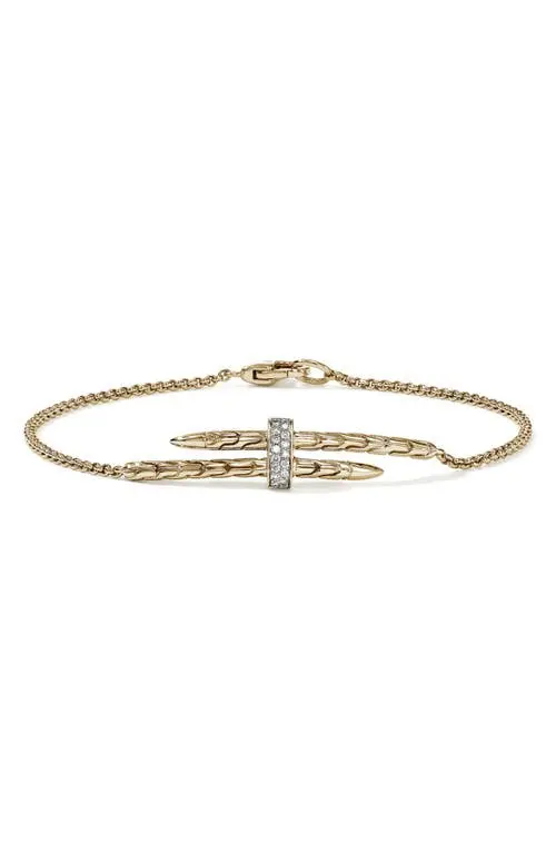 John Hardy Spear Station 14k Diamond Bracelet - Gold