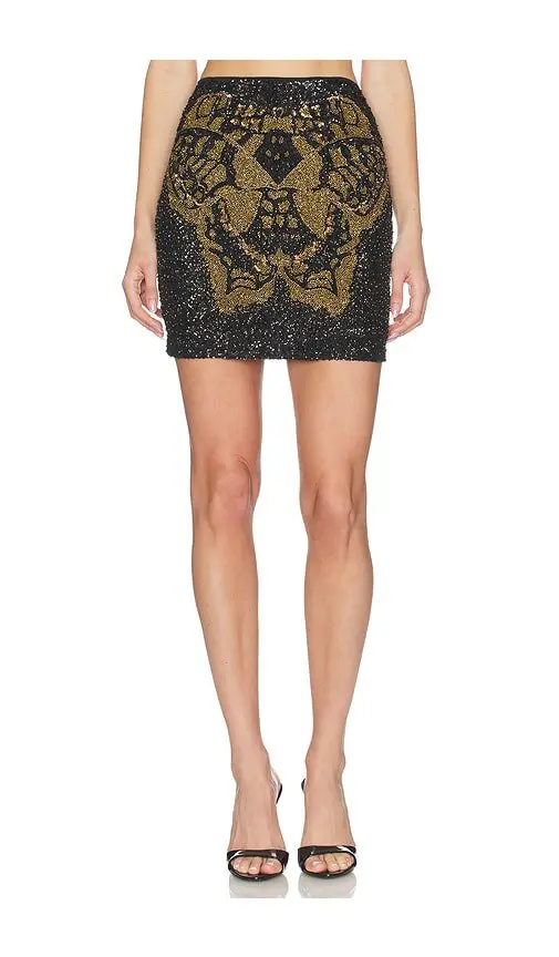 ALLSAINTS Embellished Sequined Mini Skirt - Black
