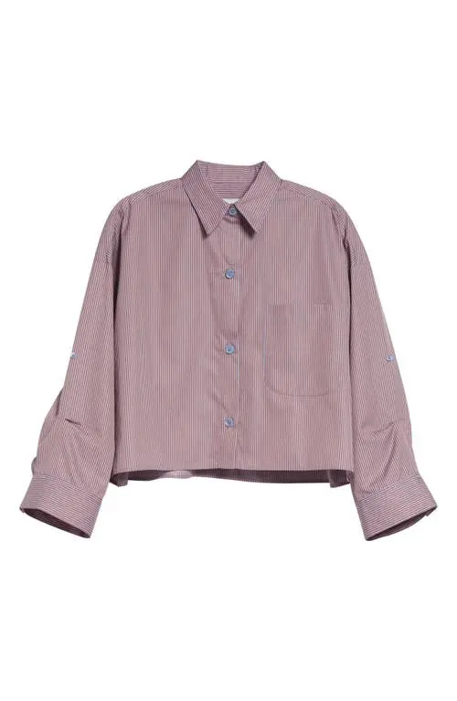 TWP Next Ex Stripe Cotton Crop Button-up Shirt