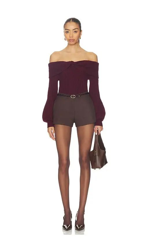 Astr The Label Tilde Off-shoulder Sweater