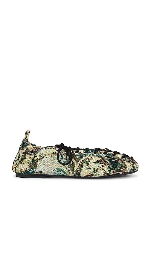 GANNI Lace Up Ballerina