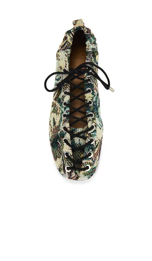 GANNI Lace Up Ballerina