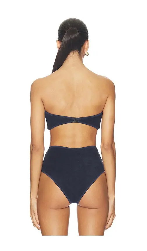 Johanna Ortiz Terry Seawaters Bikini Top - Navy