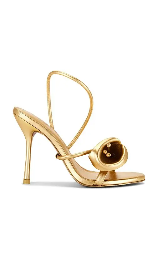 Cult Gaia Cassidy Metallic Gold Stiletto Sandals - Brass