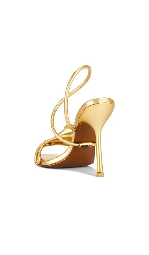Cult Gaia Cassidy Metallic Gold Stiletto Sandals - Brass