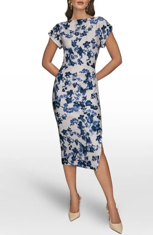 Donna Karan New York Floral Sheath Midi Dress