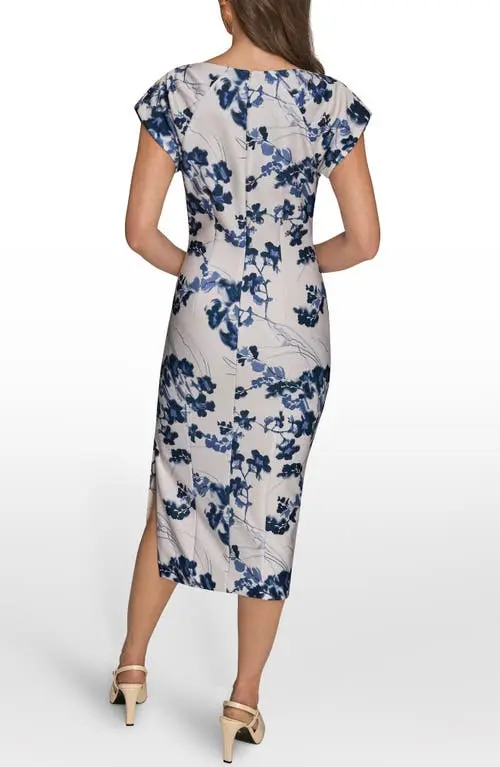 Donna Karan New York Floral Sheath Midi Dress