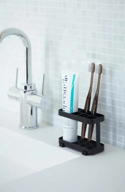 YAMAZAKI Toothbrush/toothpaste Stand - Black