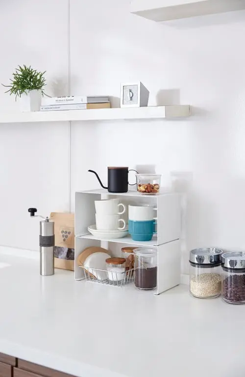 YAMAZAKI Stackable Countertop Shelf - White