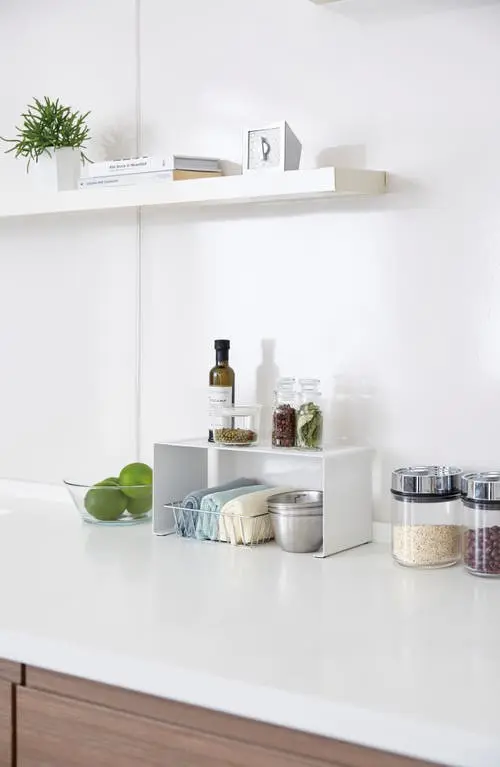 YAMAZAKI Stackable Countertop Shelf - White