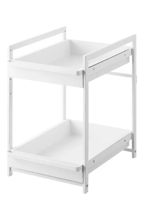 YAMAZAKI 2-tier Pull Out Shelf - White