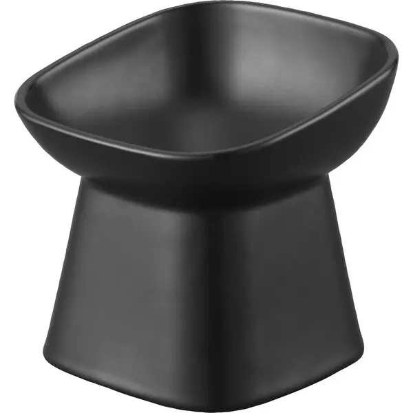YAMAZAKI Tilted Pet Food Bowl - Black