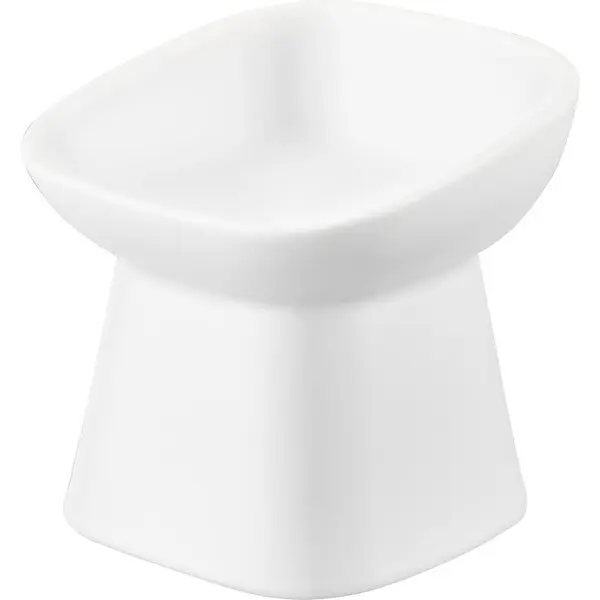 YAMAZAKI Tilted Pet Food Bowl - White