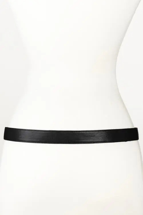RAINA BELTS Round Gold Medallion Buckle Leather Belt