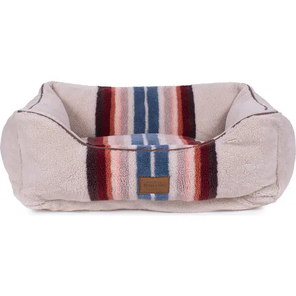Pendleton High Pile Fleece Kuddler Dog Bed - Serape Rosewood