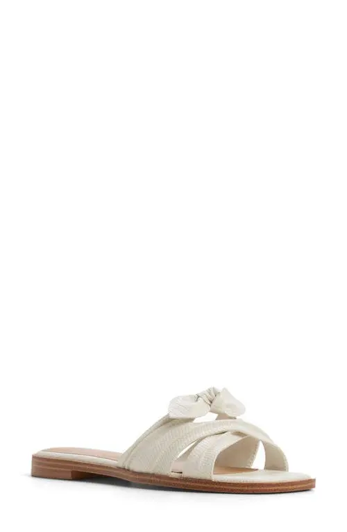 Aldo Sunbeam Knotted Slide Sandal - White/bone