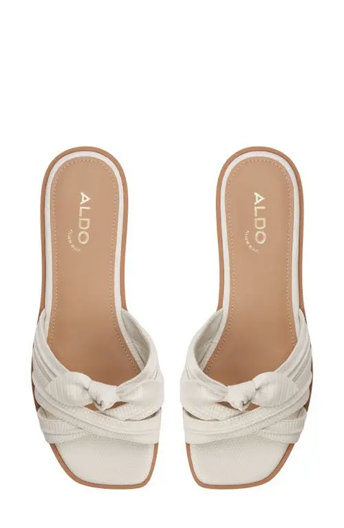 Aldo Sunbeam Knotted Slide Sandal - White/bone