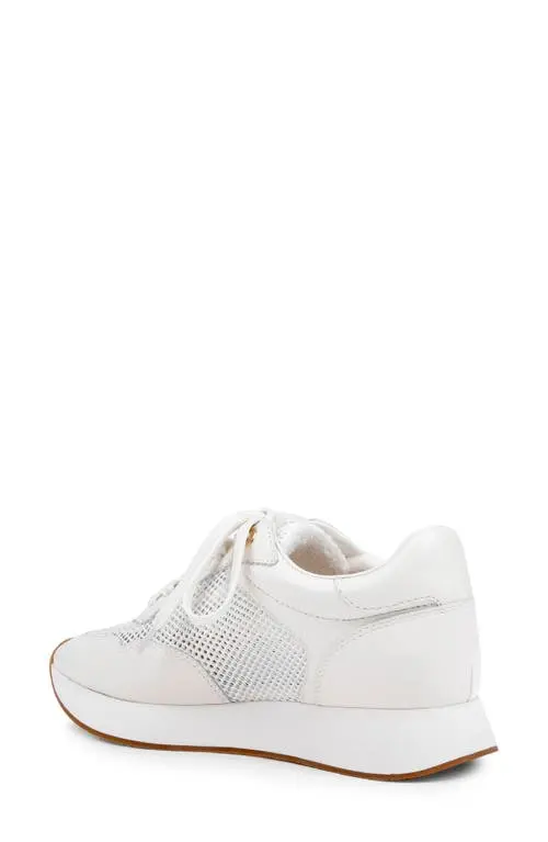 L'Agence Deepa Mixed Media Sneakers - White Leather