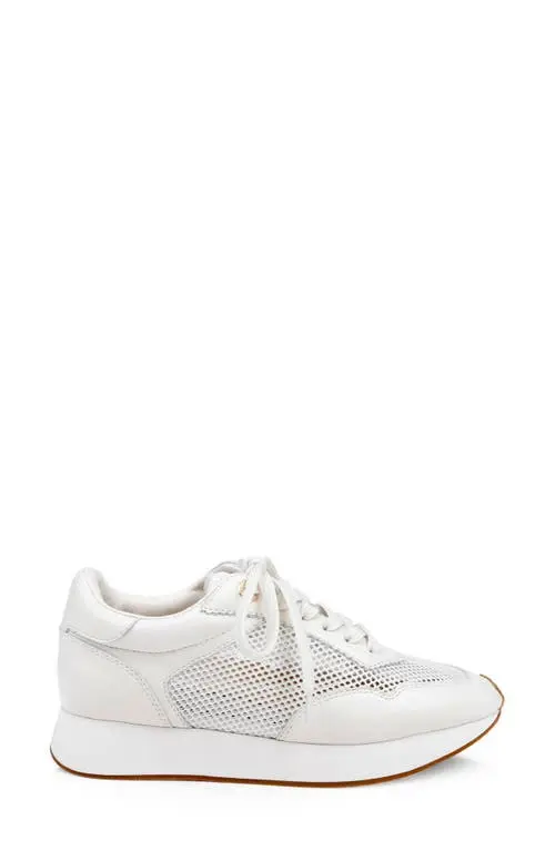 L'Agence Deepa Mixed Media Sneakers - White Leather