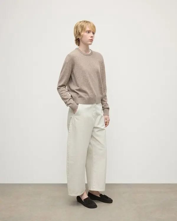 Johnstons Of Elgin Classic Cashmere Round Neck Jumper - Brown