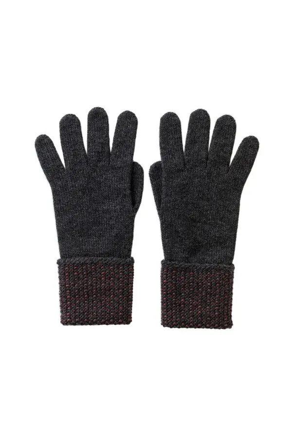 Johnstons Of Elgin Seed Stitch Cashmere Gloves - Grey