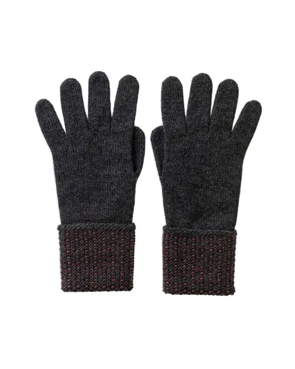 Johnstons Of Elgin Seed Stitch Cashmere Gloves - Grey