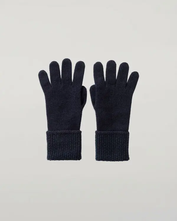 Johnstons Of Elgin Seed Stitch Cashmere Gloves - Navy