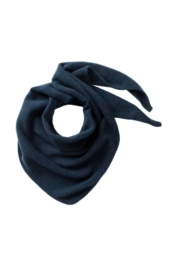 Johnstons Of Elgin Reel Navy Cashmere Bandana - Grey