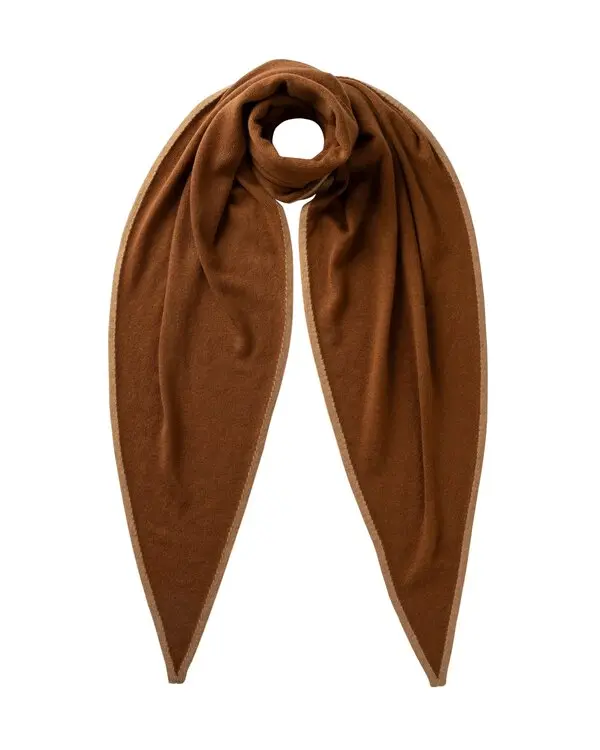 Johnstons Of Elgin Gauzy Cashmere Dark Camel Diamond Scarf - Brown