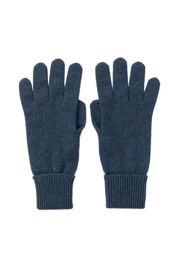 Johnstons Of Elgin Cashmere Gloves With Turnback Cuffs - Navy