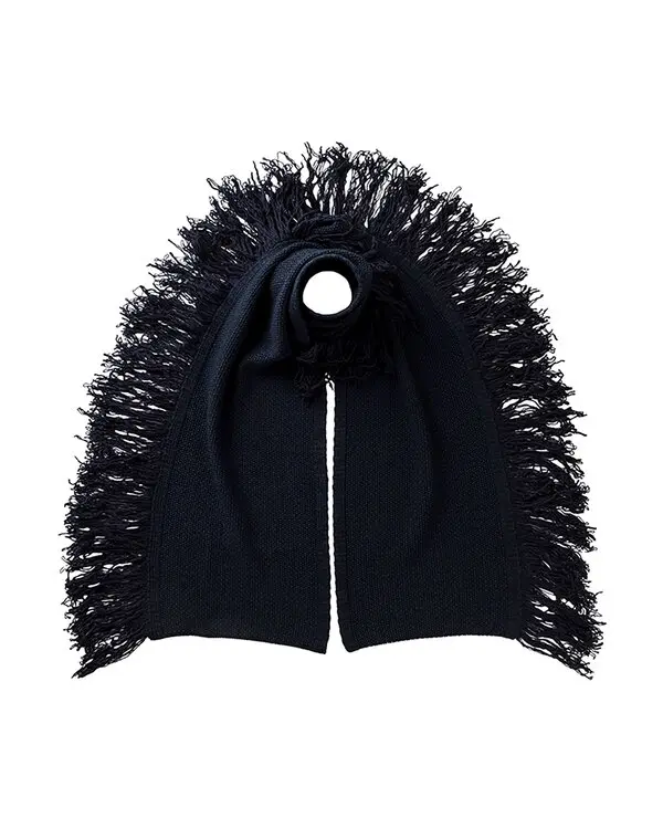 Johnstons Of Elgin Fringed Cashmere Dark Scarf - Navy