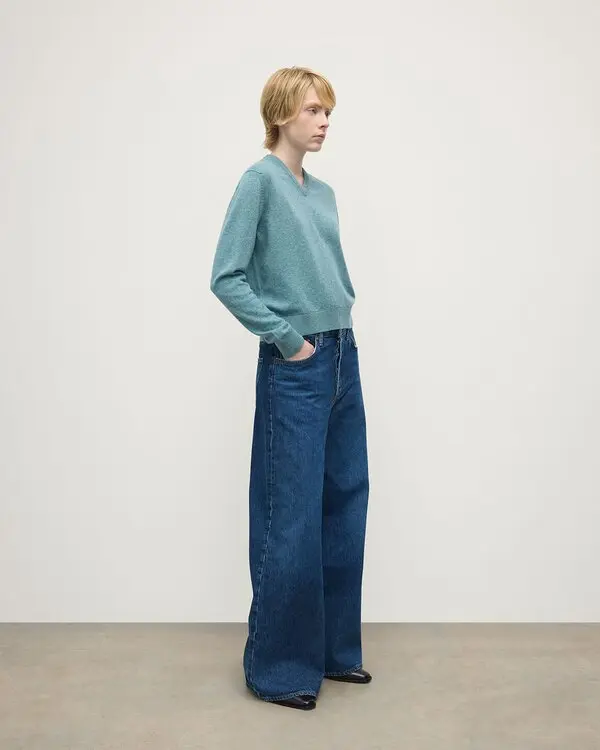 Johnstons Of Elgin Cashmere V-neck Jumper - Green