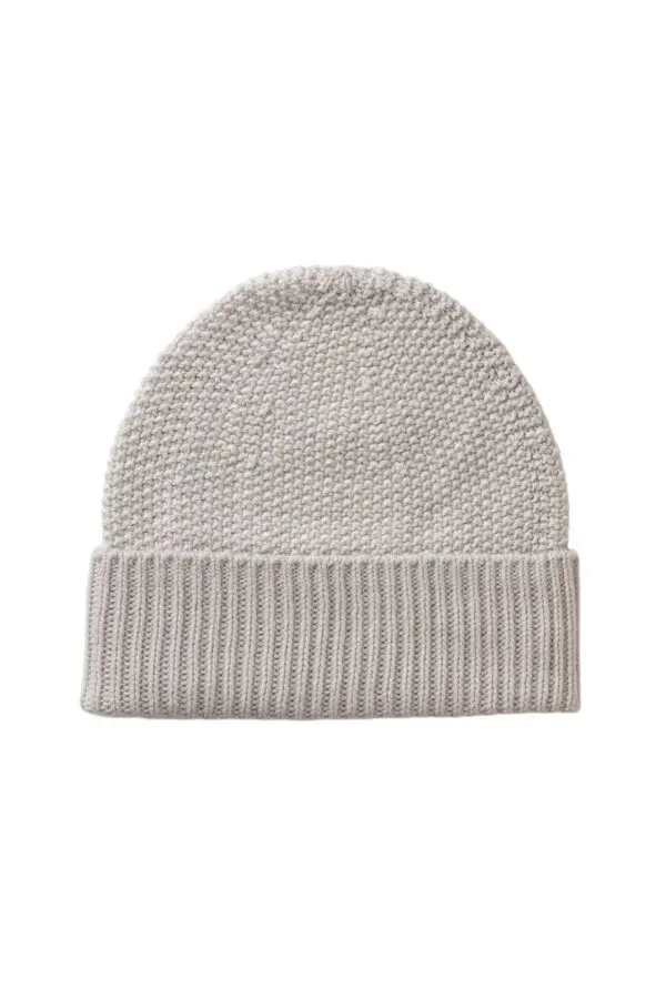 Johnstons Of Elgin Seed Stitch Cashmere Beanie - Grey