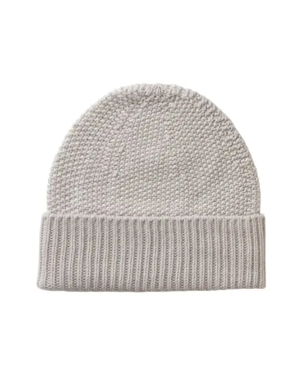 Johnstons Of Elgin Seed Stitch Cashmere Beanie - Grey