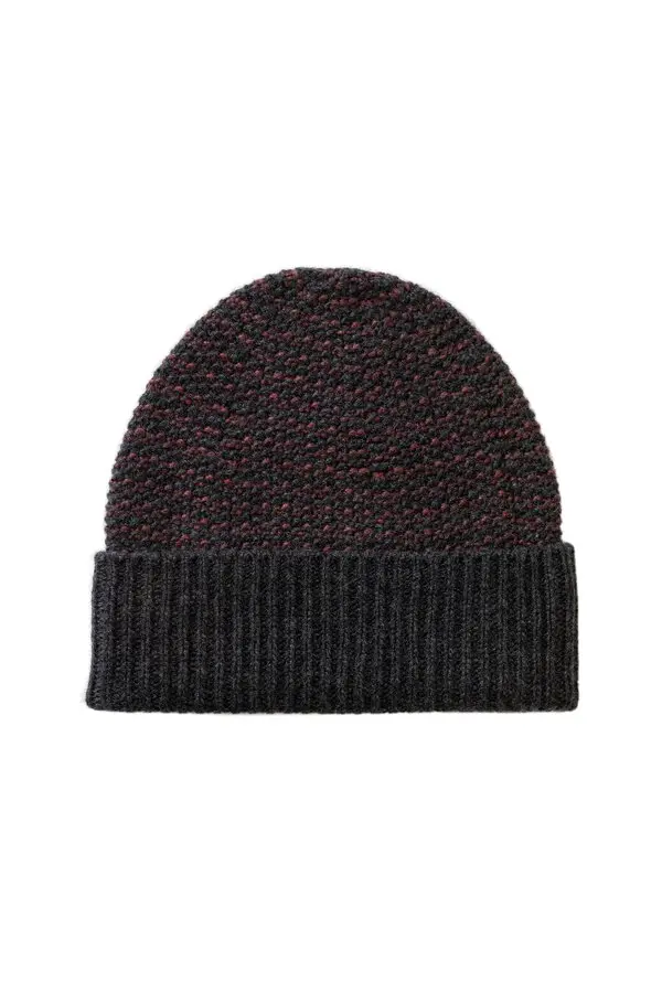 Johnstons Of Elgin Seed Stitch Cashmere Beanie - Grey
