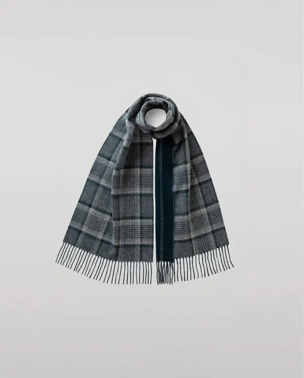 Johnstons Of Elgin Reversible Pinstripe Cashmere Scarf - Grey