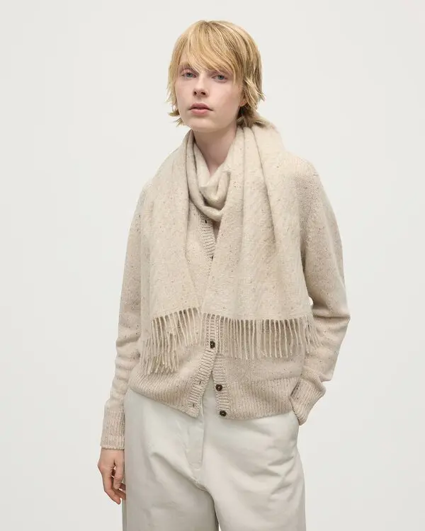Johnstons Of Elgin Lofty Twill Cashmere Scarf - Cream