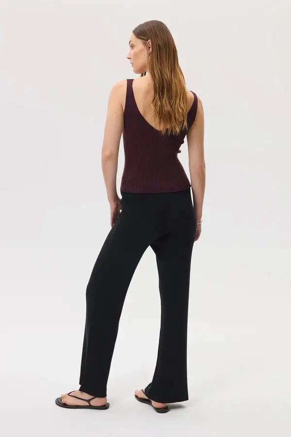 Johnstons Of Elgin Ribbed Merino Wide Leg Trousers