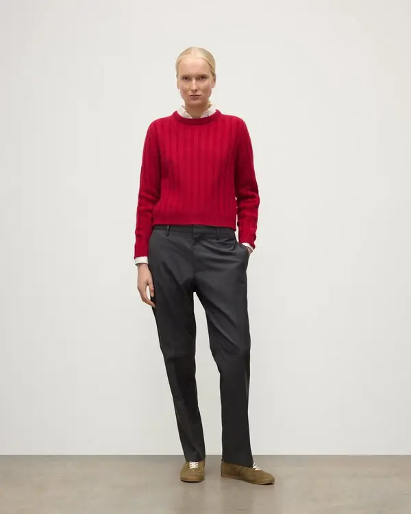 Johnstons Of Elgin Lecht Cashmere Crewneck Jumper - Red