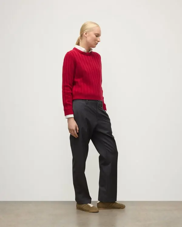 Johnstons Of Elgin Lecht Cashmere Crewneck Jumper - Red