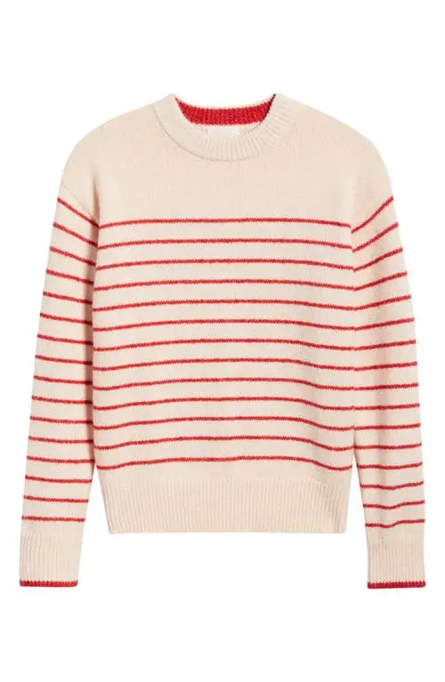Caslon Stripe Relaxed Fit Sweater - Pink Fresco- Red Stripe