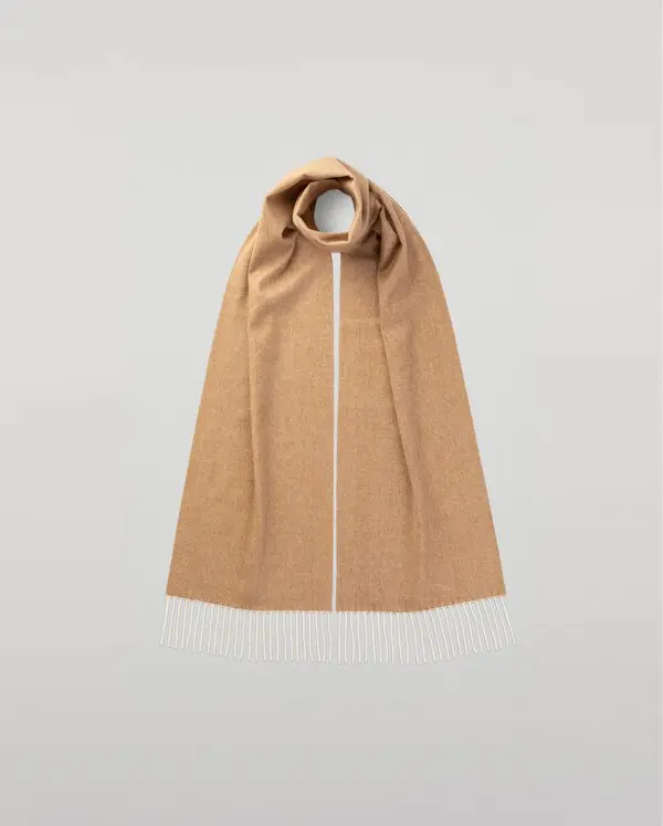 Johnstons Of Elgin Herringbone Cashmere & Vicuña Scarf - Natural