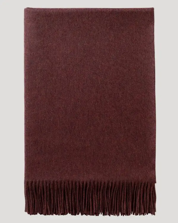 Johnstons Of Elgin Plain Cashmere Throw In Damson - Purple
