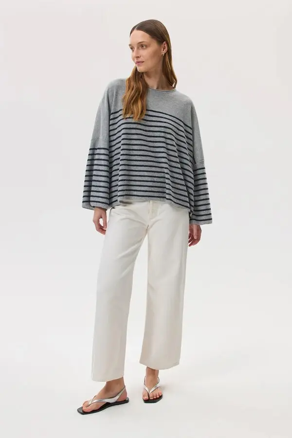 Johnstons Of Elgin Featherlight Cashmere Striped Jumper