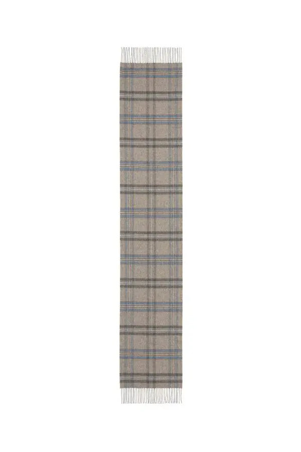 Johnstons Of Elgin Wide Cashmere Tweed Scarf - Blue